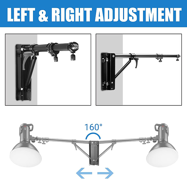 זרוע בום | לקיר רינג לייט |חצובה לקיר | חצובה למספרות | חצובה מקצועית